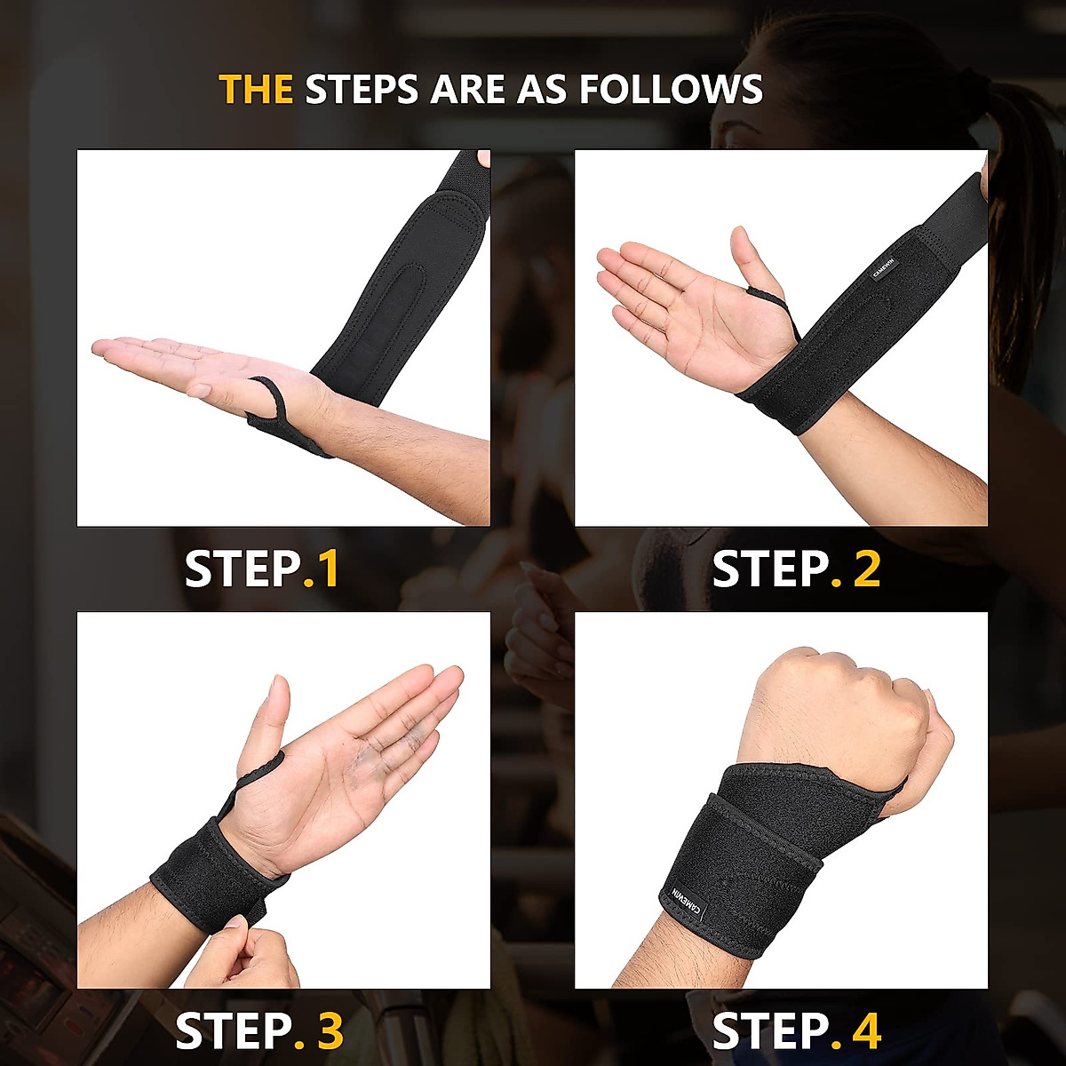 Carpal Tunnel Wrist Brace,2 Pack Adjustable Wrist Compression Strap and Wrist Brace Sport Wrist Support for Fitness, Carpal Tunnel Arthritis, Tendonitis, Weightlifting,Pain ReliefWear Anywhere Wrist