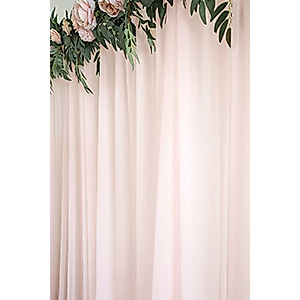 Lookein Blush Wedding Backdrop Wrinkle-Free White Sheer Backdrop Curtains 10ft x 10ft Chiffon Fabric Drapes for Wedding Ceremony Arch Party Stage Decoration