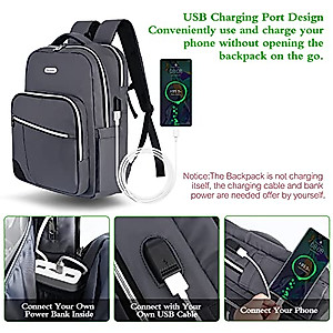 HXLGMD Travel Laptop Backpack for Men Women, 17 Inch Business Computer Backpack Anti Theft with USB Charging Port, Water Resistant College Bookbag Daypack Work Backpack fits for 14-17 Inch Notebook