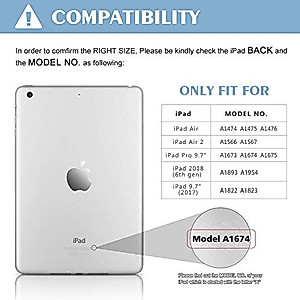 KBCASE Keyboard Case for iPad 6th Generation 2018/5th Gen 2017/iPad Pro 9.7 inch/iPad Air 2 & 1 Detachable Bluetooth iPad Pro 9.7 Case with Keyboard, Built in Pencil Holder