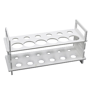 EISCO 12 Hole Test Tube Stand - Holds (6) 30 mm Diameter and (6) 15 mm Diamater Tubes, Stand is Made of Polythene
