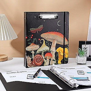 3 Ring Binder 1 Inch, Colorful 3 Ring Binder with Clipboard PU Leather Binder Dividers with Tabs 1 Inch Binders 3 Ring with 8 Tab Dividers and 2 Sheet Stickers Aesthetic School Supplies