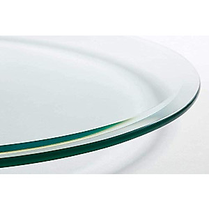 39" Round Tempered Clear Glass Table Top - 1/2" Thick with Bevel Edge - Pro Safe Glass