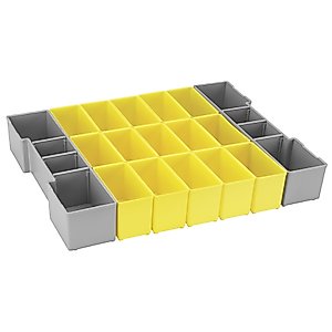 BOSCH BOSCH ORG1A-YELLOW Organizer Set for L-BOXX-1A, Part of Click and Go Mobile Transport System, 17-Piece