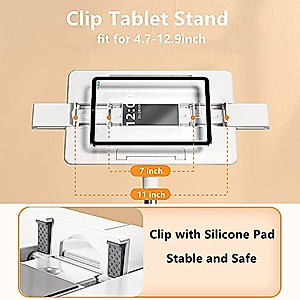 SOARCHICK 360° Rotating Laptop Tablet Book Holder Stand for Reading Upright Book Holder with Page Clips for Cookbook Sheet Music Angle Height Adjustable Lap Desk Hands Free for Office Kitchen School