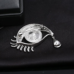 Comelyjewel Premium Quality Personality Tear of Angel Rhinestone Brooch Pin Covered Scarves Shawl Clip for Women Ladies
