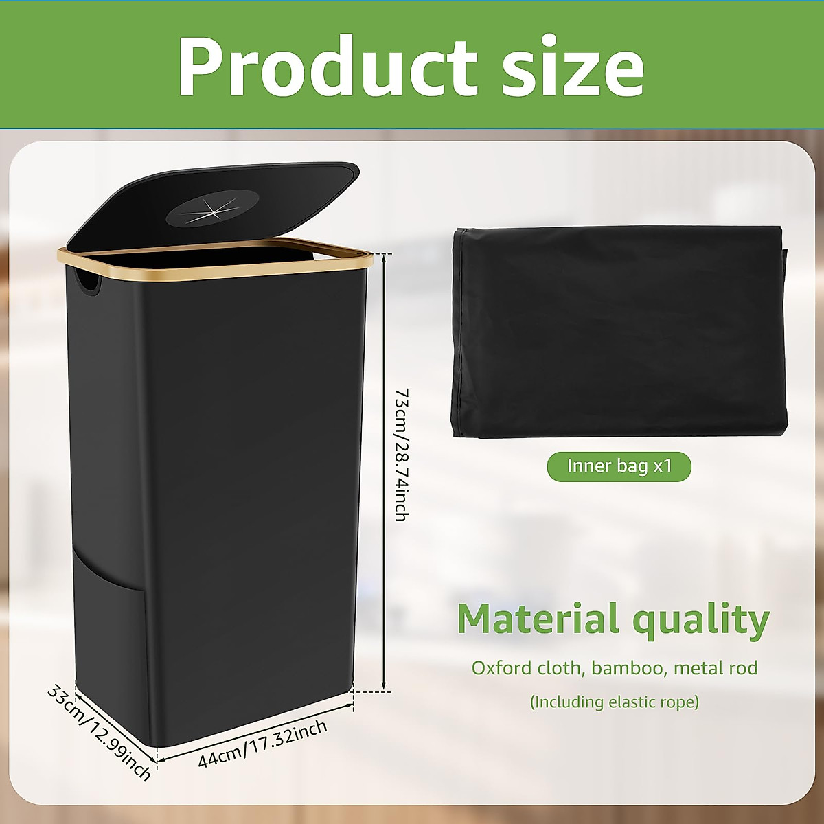 Recycling Bin for Kitchen, Large 29 Gallon 110L Recycle Bin with Lid Removeable Reusable Inner Bag, Collecting Glass Paper Plastic Metal Empty Bottles, Recycling Bin Zip-Top Can,Kitchen Recycling Bin