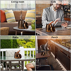 Hargtar Outdoor Ashtrays for Patio with Lid, Ash Trays with Covers Outdoor, Ashtray Odorless, Ash Tray Sets for Cigarettes Outdoor, Outside Covered Stainless Steel Iron Windproof Tabletop, Small