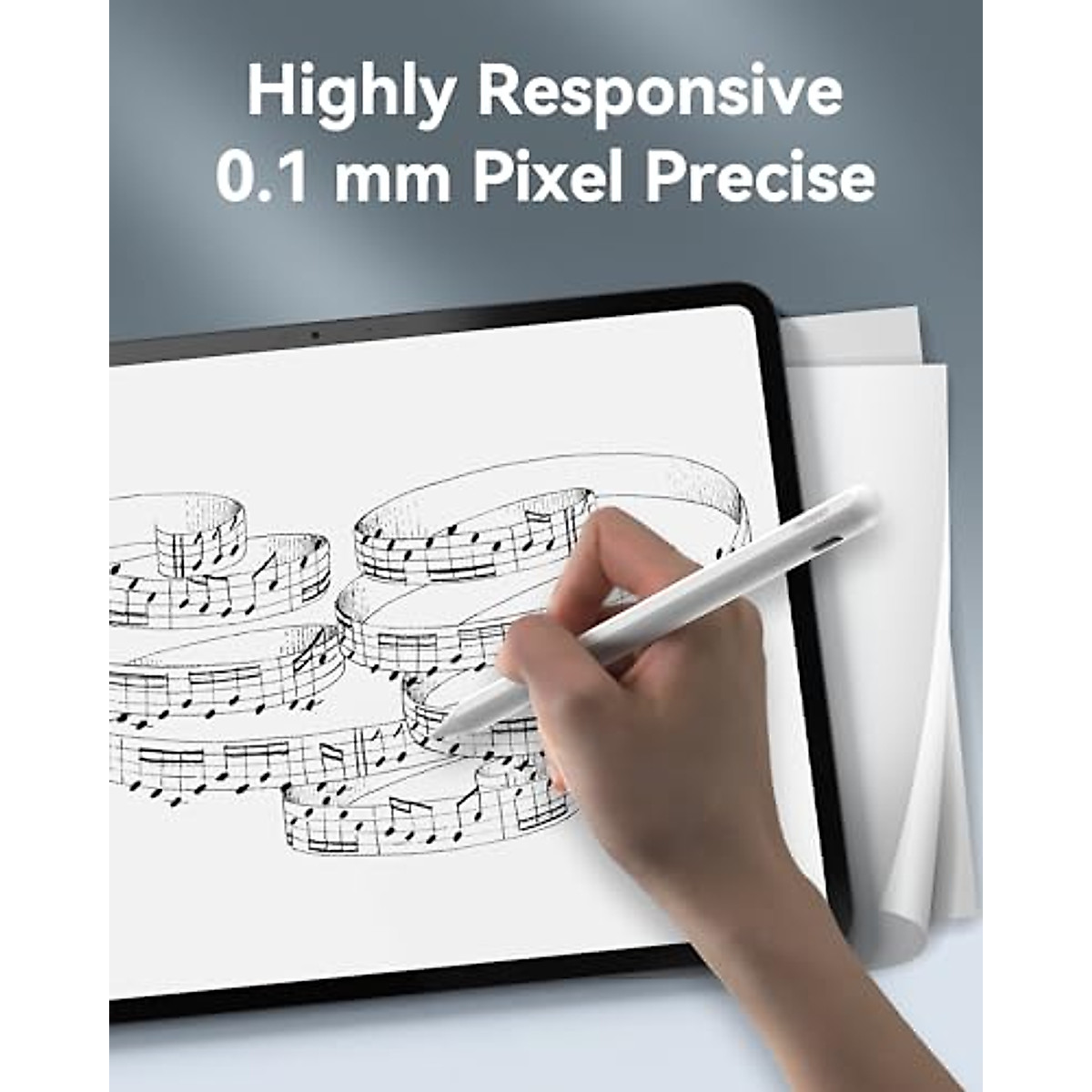 Metapen A11 Pencil for iPad 2018-2024, Faster Charge Pen for Apple iPad, Stylus Pen for iPad Air 3/4/5/M2, iPad Mini 5/6, iPad 6/7/8/9/10, iPad Pro 11"/12.9"/M4/Tilt sensitivity/Quick Button/Bluetooth