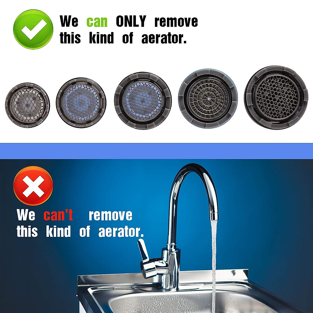 20 Pieces Cache Faucet Aerator Keys Removal Wrench Tool with 4 Loose-leaf Rings, 5 Sizes M16.5, M18.5, M21.5, M22.5, M24