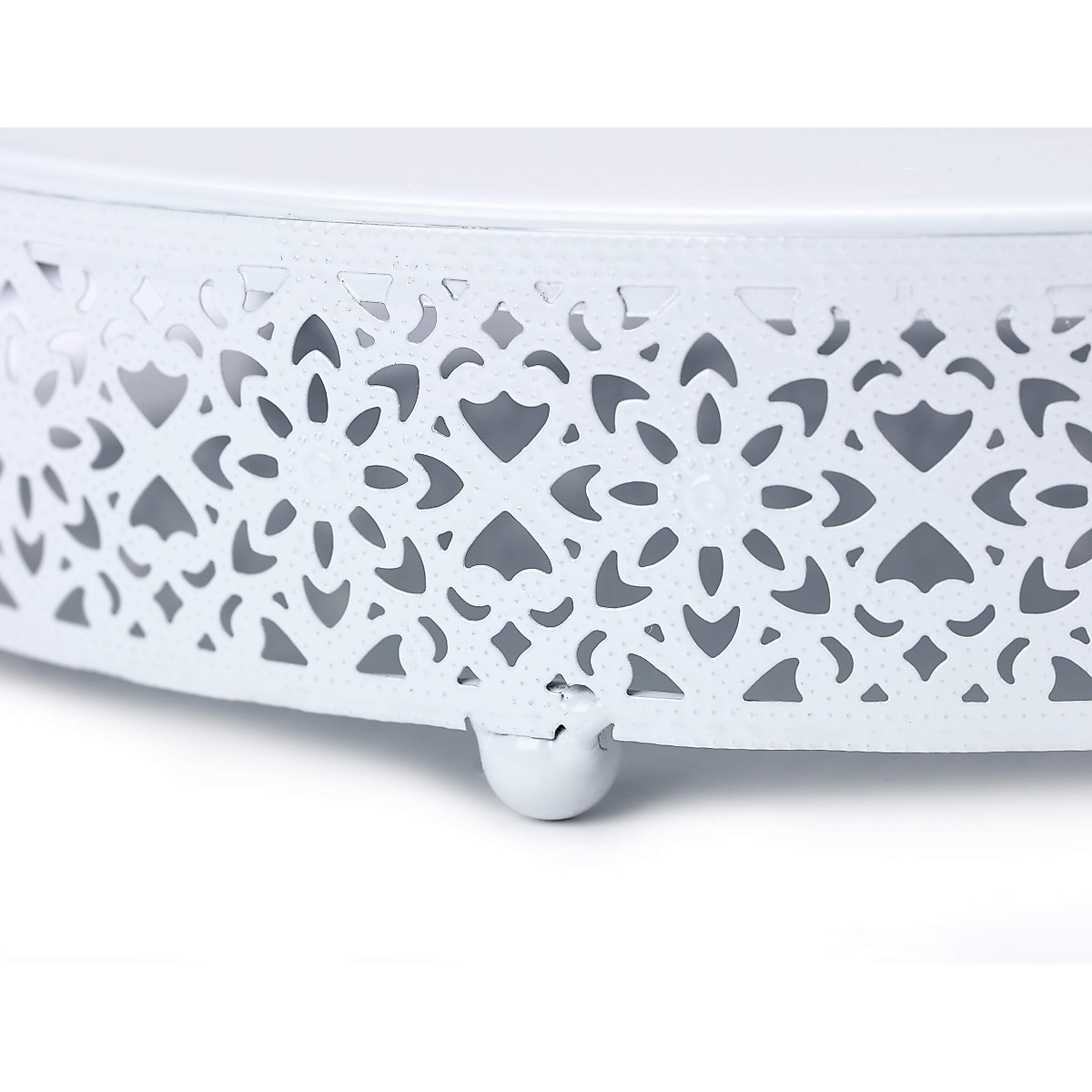 VILAVITA 3-Piece Cake Stand Set Round Metal Cake Stands Dessert Display Cupcake Stands, White