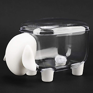 Sheep Cotton Swab Holder, Plastic Qtip Holder Organizer Container with Cover Cute Cotton Ball Holder Bathroom Waterproof Floss Jars (White)