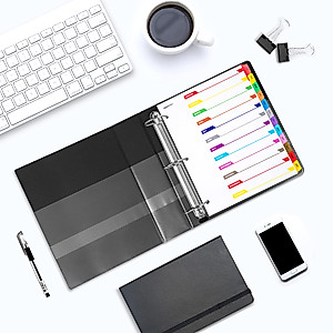 Amazon Basics 12 Tab Monthly Dividers for 3 Ring Binder, Customizable Table of Contents Page, Multicolor, 10-Pack