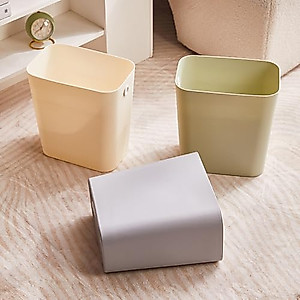 XAJH Small Plastic Trash Can with Fixed Hole, Light Green, 1.8 Gallon Capacity, 10.2"x9.7"x6"LWH