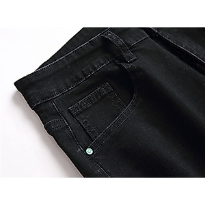 Maiyifu-GJ Men Ripped Skinny Biker Jeans Distressed Ankle Zipper Denim Pants Destroyed Skinny Jean Trousers with Side Zippers (Black,38)