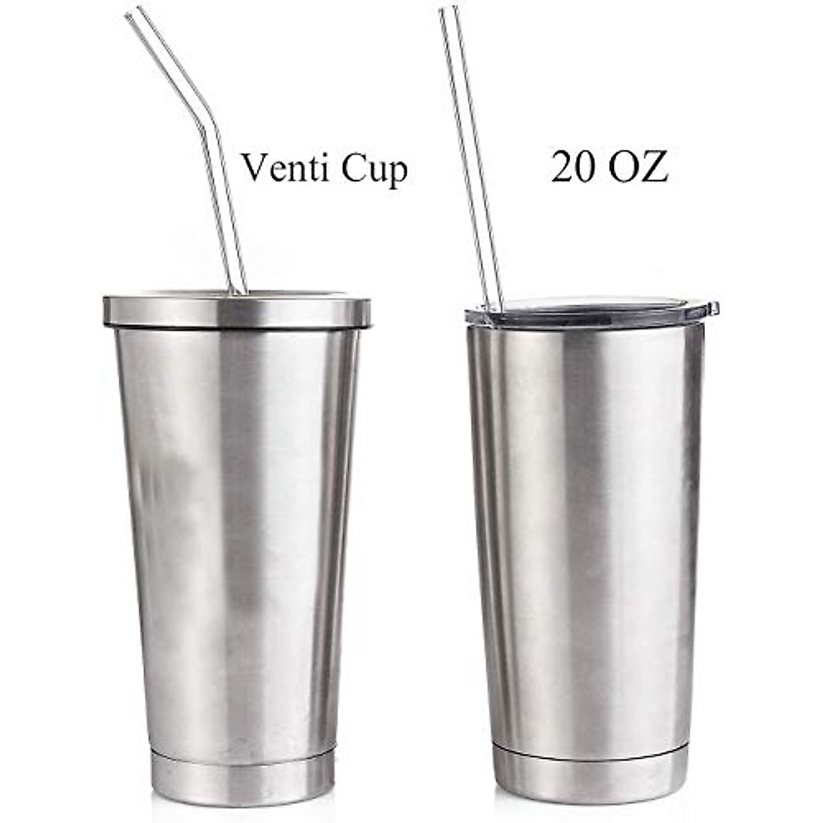 ALINK Skinny Clear Glass Straws, 10.5" x 7 mm Long Reusable Drinking Straws for 30 oz RTIC/YETI Tumblers, Mason Jars, Pack of 8 with 2 Cleaning Brush and 8 Silicone Tips