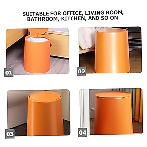Outanaya Garbage Can Waste Container Desktop Waste Garbage Bin Dog Proofs Trash Bin Vanity Waste Bin Hotel Trash Can Under Desk Trash Can Bathroom Wastebasket Garbage Holder Plastic Orange