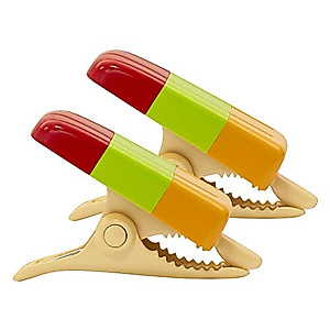 O2COOL Boca Clips, Red/Green/Orange Popsicle