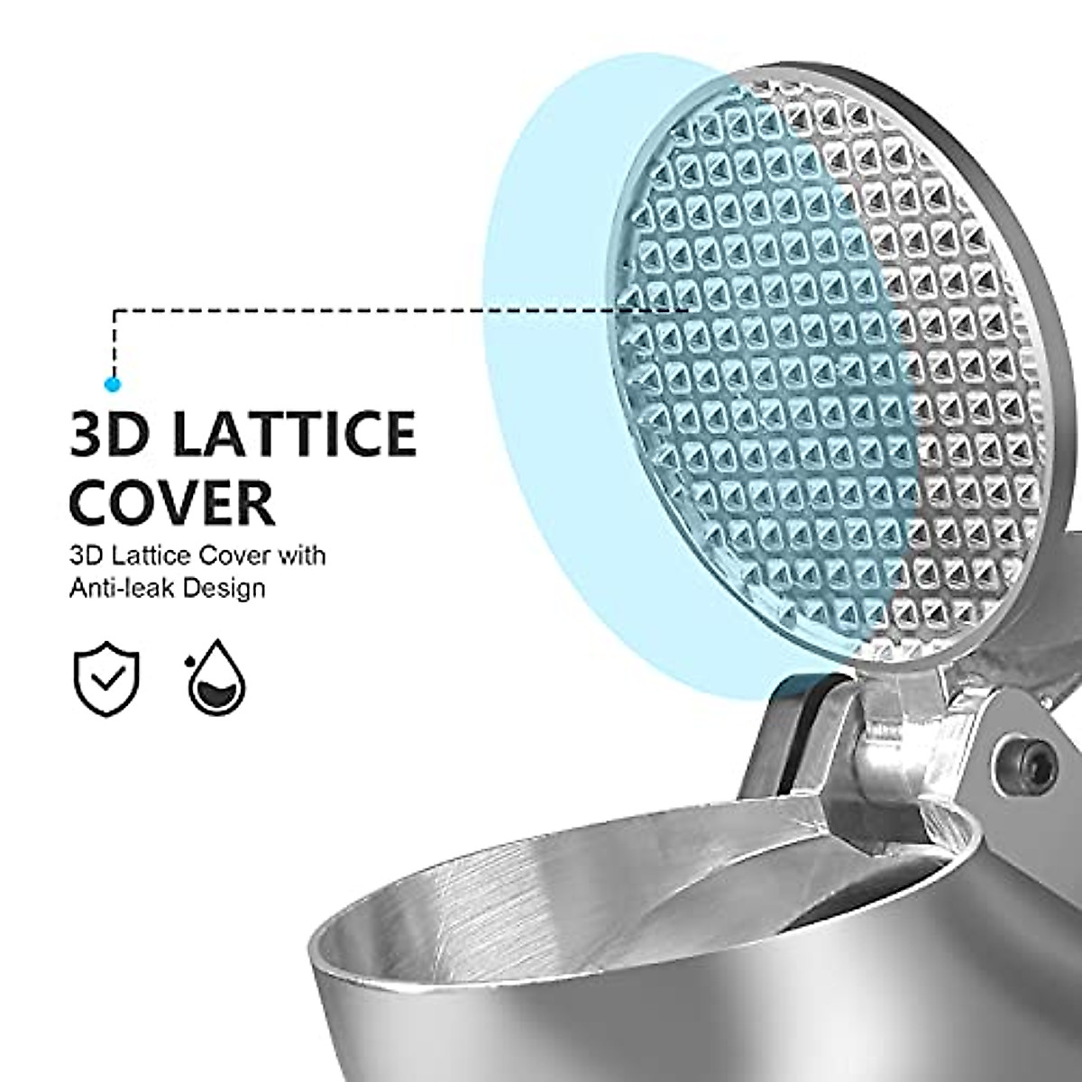 BI-DTOOL Electric Ice Crusher Triple Blades Ice Crusher Shaver 286lbs/hr Stainless Steel Shaved Ice Machine 380W Snow Cone Machine 1500 RPM Ice Shaving Machine Commercial And Domestic Silver