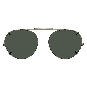 Shade Control Visionaries Polarized Clip on Sunglasses - Round - Gun Frame - 50 x 45 Eye