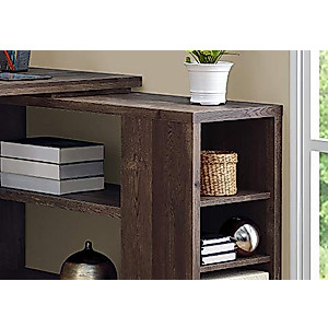Monarch Specialties Computer Desk L-Shaped Corner Desk with Storage - Left or Right Facing - 60" L (Brown Reclaimed Wood Look) & I 7400 Filing Cabinet, 18.25" L x 17.75" W x 25.25" H, Brown