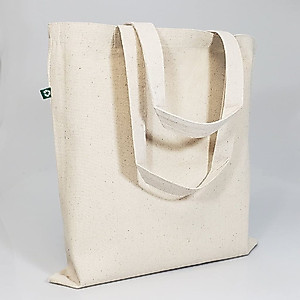 12 Pack Wholesale Recycled Canvas Tote Bags in Bulk 15x16 Heavy Duty Reusable Cotton Cloth Plain Blank Bags