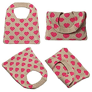 Ovida Shoulder Bag for Women Clutch Tote Handbag Purse Crocheted Bags Y2k Aesthetic Bag(Khaki)