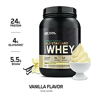 Optimum Nutrition Gold Standard 100% Whey Protein Powder, Naturally Flavored Vanilla, 1.9 Pound (Packaging May Vary)
