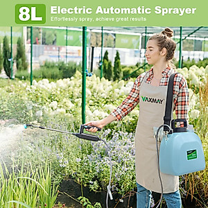 Battery Powered Sprayer 2 Gallon, Upgrade Powerful Electric Sprayer with 3 Mist Nozzles, Rechargeable Handle, Retractable Wand, Garden Sprayer with Adjustable Shoulder Strap for Lawn,Garden,Cleaning