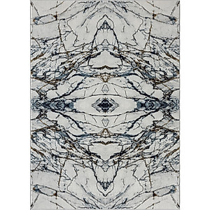 LUXE WEAVERS Marble Effect Abstract Blue 6x9 Area Rug