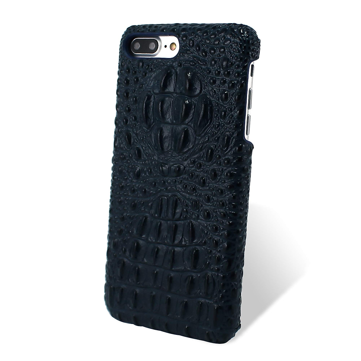 White Nuts wn-0000616-yk iPhone 8 Plus 7 Plus Alligator Pattern, Genuine Leather Case, Navy, Case Cover, iPhone 7 Plus, iPhone 8 Plus, Alligator Pattern, Leather Case, Slim, Fits in Your Hands