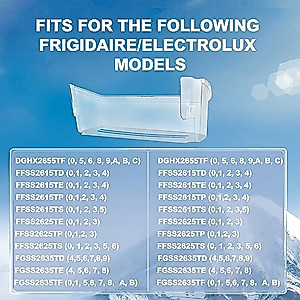 240356402 Refrigerator Door Bin and 242126602 Door Shelf Replacement Compatible with Frigidaire FFSS2615TE3 FFSS2615TE0 LFSS2612TE0 FFSS2615TS2 LFSS2612TF0 FFSS2615TS0,Replace Fridge Gallery (4 PCS)