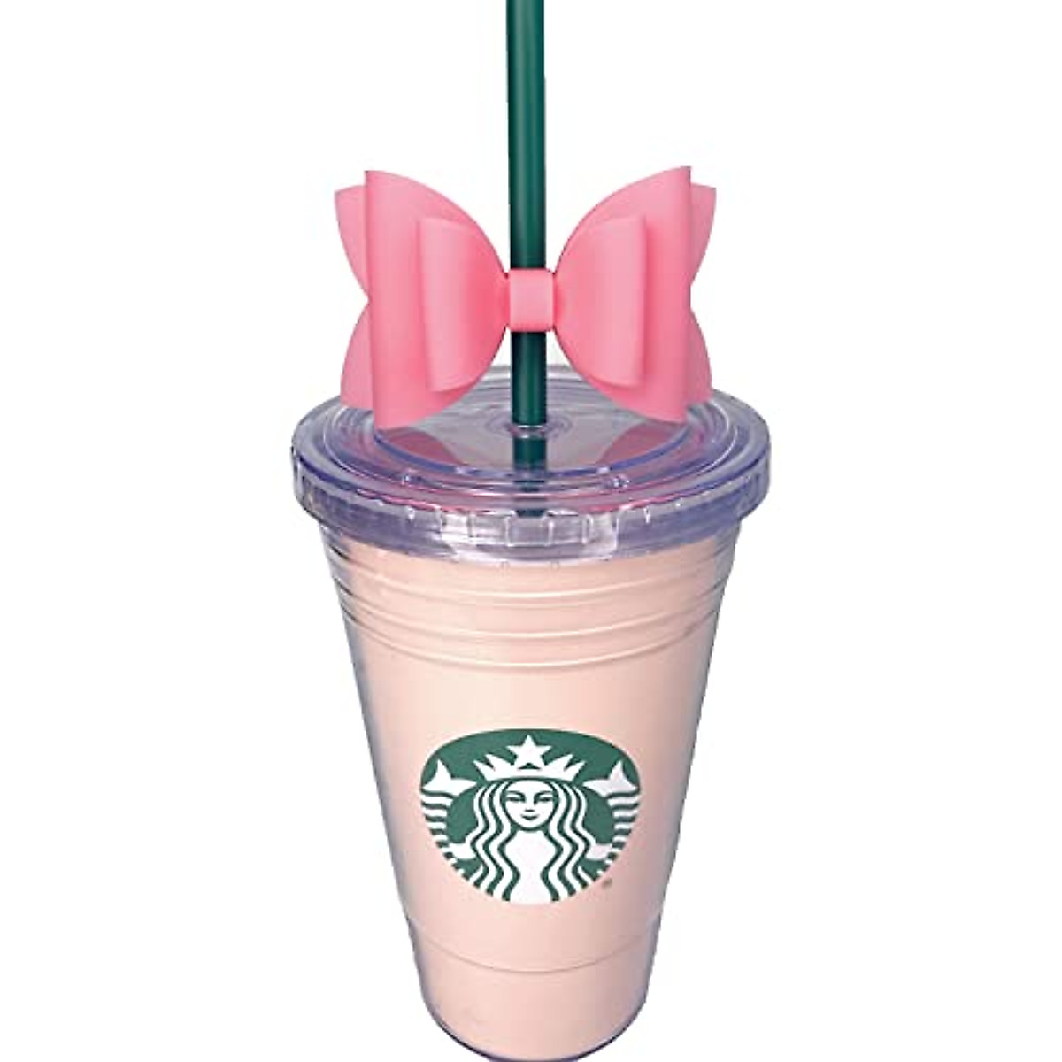 Bow Straw Topper, Silicone Jelly Straw Topper (Baby Pink), 3.5in x 1in x 2in
