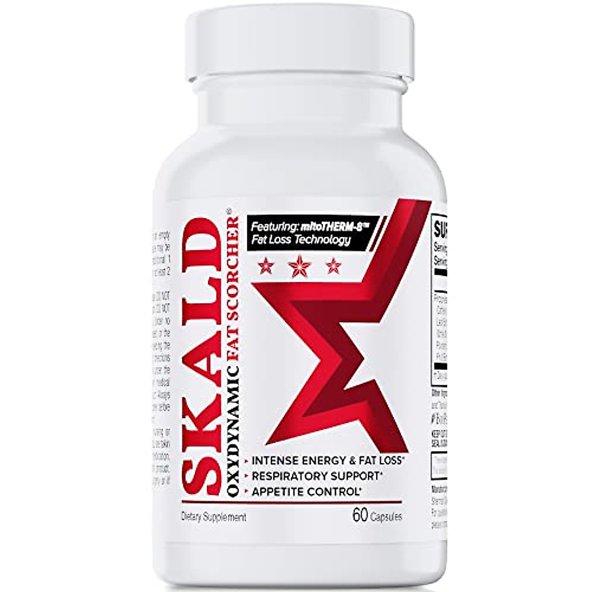 SKALD Thermogenic Fat Burner - Weight Loss Pills, Appetite Suppressant, Mood & Energy Booster with Respiratory Support - Premium Fat Burning Green Tea Extract, Juniper Berry Extract & More – 60 caps