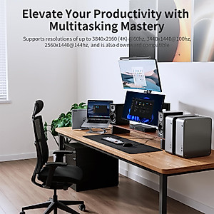 TESmart KVM Switch 4 Computers 2 Monitors, 4 Port HDMI KVM Switch Dual Monitor, EDID, UHD 4K@60Hz, Support Cascading for Quad Monitor through DCCI, Stereo Audio, Hotkey Switching, Monitor Switcher Box