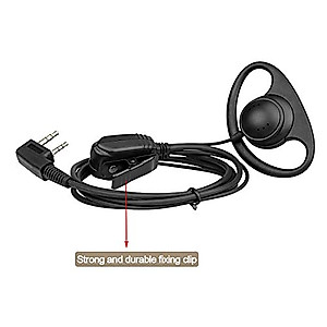 Retevis Walkie Talkie Earpiece with Mic 2 Pin, Earpiece with Double Wire, Compatible RT22 RT21 H-777 RT68 RT19 H-777S RT22S Baofeng UV-5R Arcshell, D Shape Two Way Radio Headset(10 Pack)