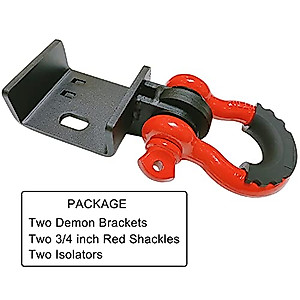 Fivepine Front Demon Tow Hook Bracket with 3/4 inch Shackles Fit for Toyota Tacoma 2009-2021 Demon Shackle Mount