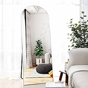 OBIOZZ Bedroom Floor Standing Mirror Arched Full Length Mirror Large Rectangle Mirror Hanging or Leaning Against Wall, Quality Material Full-Length Mirror