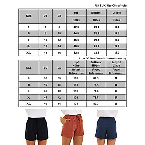 CNFUFEN Women Shorts Solid Colour Fashion Athletic Linen Shorts Ladies Harem Black Pants Beach Clothes Plus Size High Waist Short Black XL