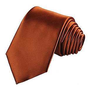 KissTies 2.4'' Rust Skinny Tie Burnt Orange Necktie Wedding Ties + Gift Box