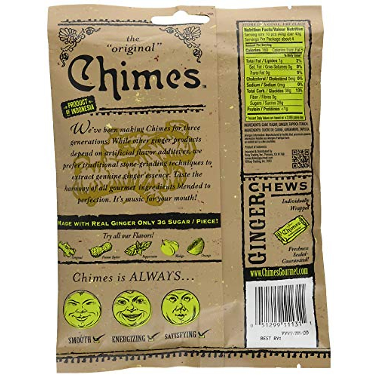Chimes Ginger Chews, Original, 5 Ounce (Pack of 1)