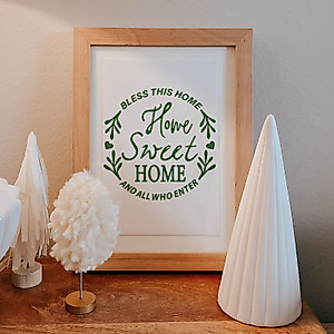 BOOLOOEN Silk Screen Stencils Transfers Reusable Self Adhesive Mesh Screen Stencil Kit for Chalkboard Fabric(home sweet home)