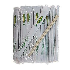 9" Disposable Chopsticks 100 pairs | Individually Wrapped Disposable Wooden Chopstick | Best for Sushi & Asian Dishes