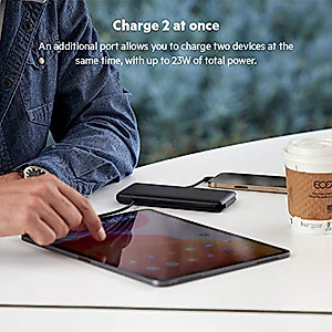 Belkin BoostCharge Plus 10k mAh Power Bank with Integrated Lightning Cable & USB C Cable - iPhone Charger - Battery Pack Portable Charger - iPhone 14 Pro Max, iPhone 14, iPhone 13, iPhone 12 - Black