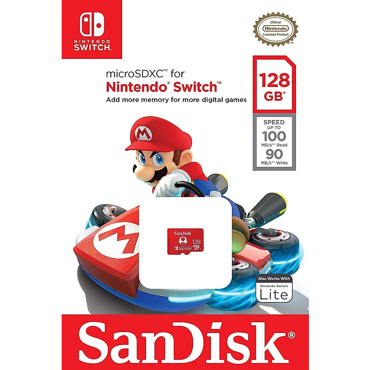 SanDisk 128GB Nintendo Switch Micro SD Card/Switch Lite Memory Card 128 GB High Speed (SDSQXAO-128G-GNCZN) Bundle with 1 TF/MicroSDXC Card Reader