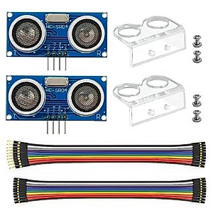 WWZMDiB 2Pcs HC-SR04 Ultrasonic Sensor Module for Arduino R3 MEGA Mega2560 Duemilanove Nano Robot XBee ZigBee (2Pcs HC-SR04 with housing)