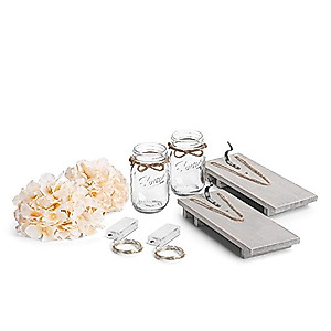 HAchoo Rustic Candle Wall Sconces Mason Jar Decoration Handmade Wall Decor Hanging Design with LED Fairy Lights Living Decor,Farmhouse Kitchen Decorations Wall Home Decor Bathroom Set of 2…