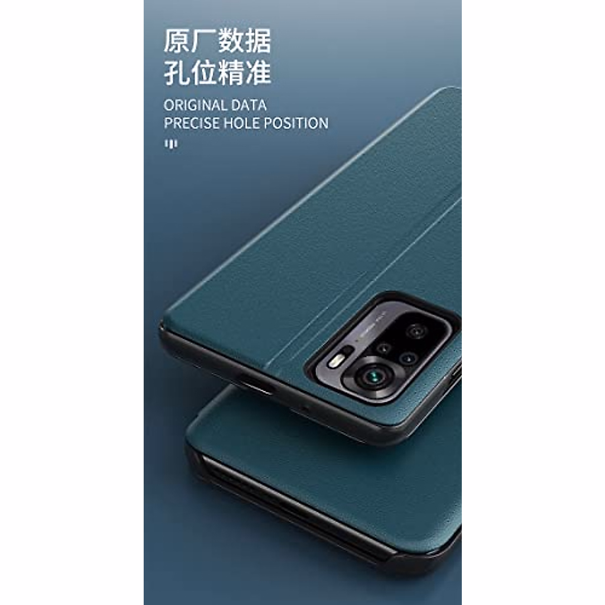 Ysnzaq Hard PU + TPU Leather Fashion Slim Magnetic Kickstand with Business Smart Window Phone Cover for Xiaomi Redmi Note 10S / Xiaomi Redmi Note 10 4G (Not 5G) QHBX Black