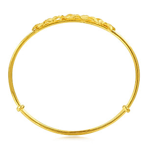 CHOW SANG SANG Chinese Wedding Collection 999.9 24K Gold Price-by-Weight 9.73g Gold Floral Bangle for Women 89224K