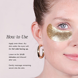 Wander Beauty Baggage Claim - Gold Foil Under Eye Patches For Dark Circles and Puffiness - Under Eye Mask Depuffs & Firms - Brightening Eye Mask for Under Eye Bags (6 Pairs)